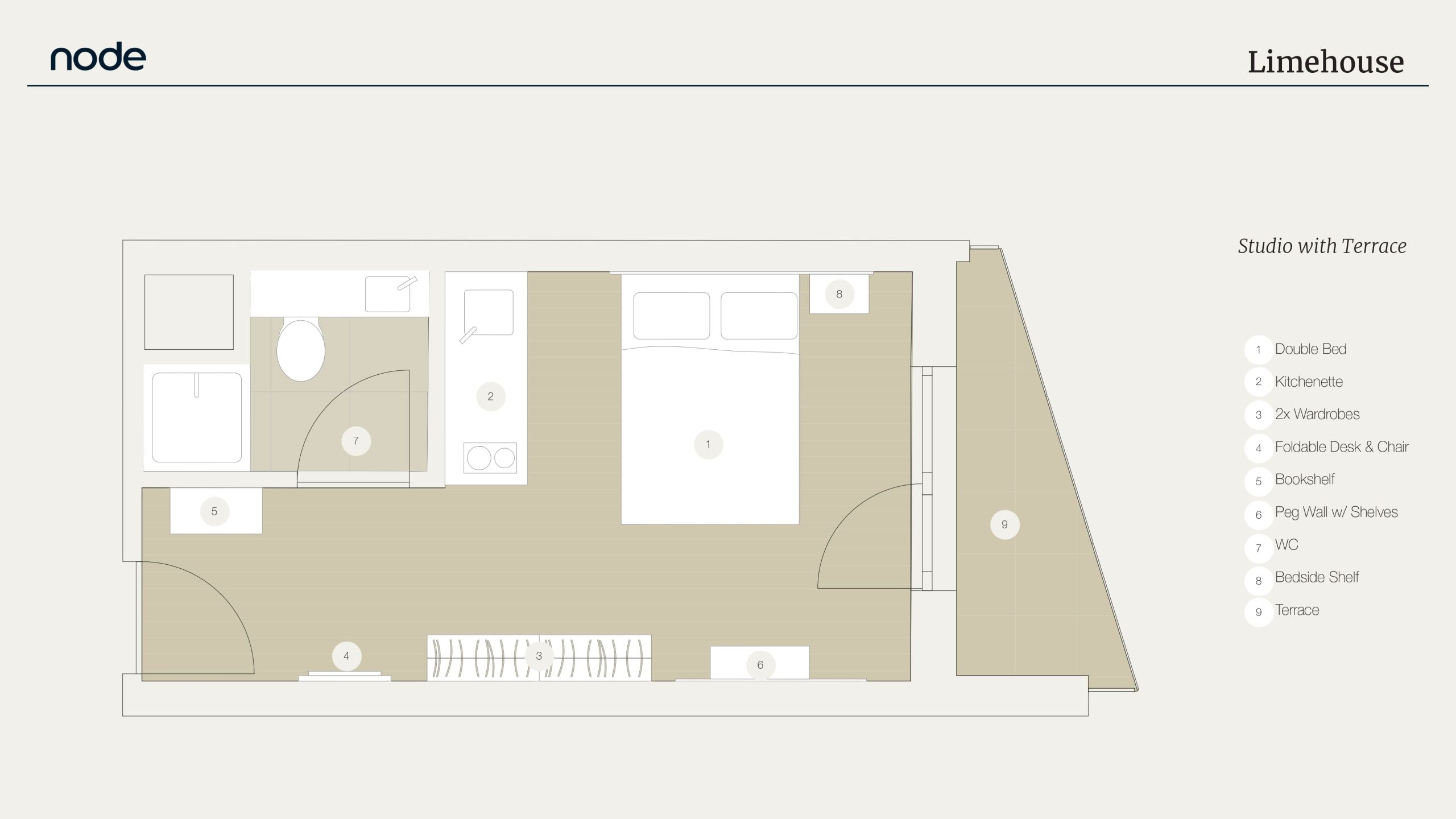 Studio with Terrace | Node Living